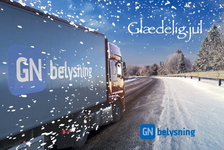 GN belysning ønsker glædelig jul og godt nytår - vi har åbent mellem jul og nytår - ELFOKUS